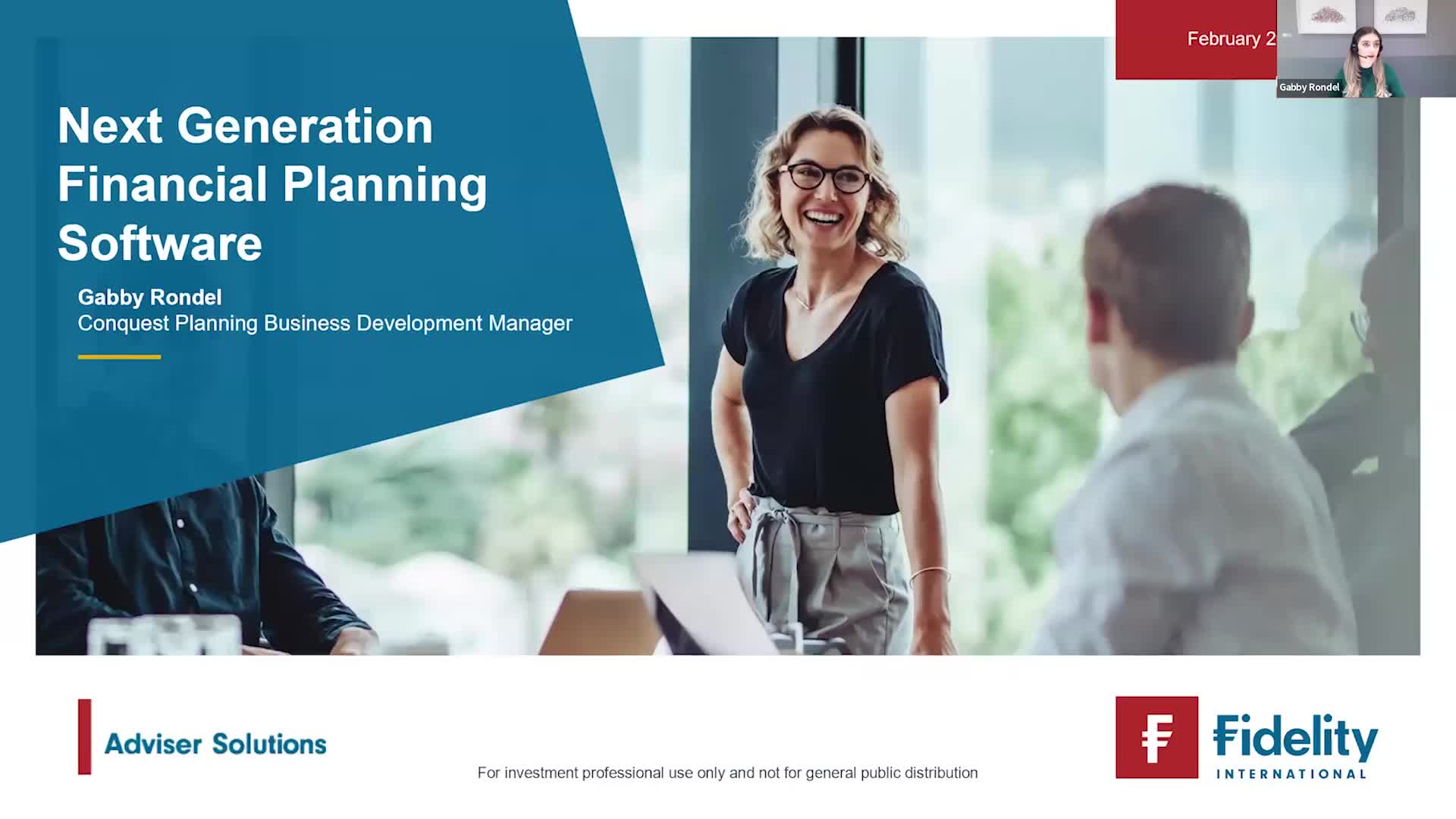Fidelity International, Next Generation Financial Planning Software Webinar